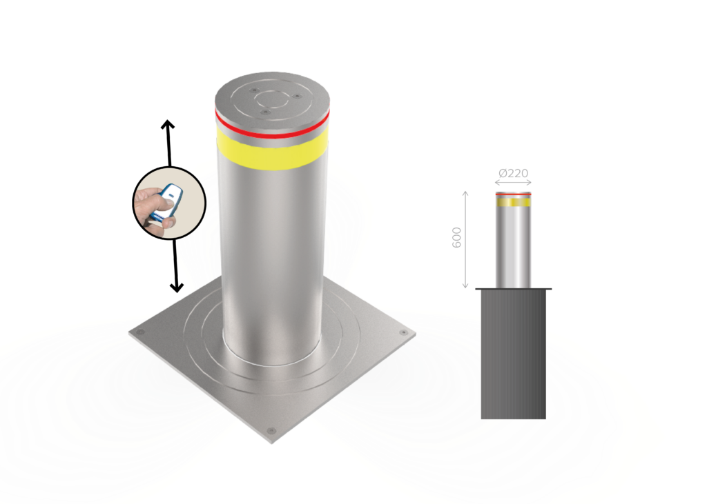 Benito H6006 Stainless Steel Automatic Telescopic Hydraulic Bollard Kit - The Bollard Centre